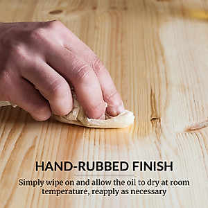 HOPE'S 100% Pure Tung Oil, Food Safe, Premium Waterproof Natural Wood Finish and Sealer for Indoor and Outdoor Projects, 32 Fl Oz, 1 Pack