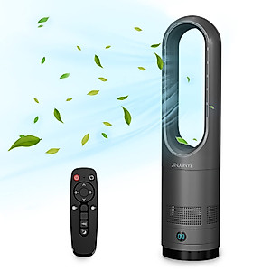JINJUNYE Bladeless Fan, 22'' Tower Fan with Remote, Quiet Cooling Fan for Bedroom with 8H Timer, 8 Speeds, Portable Fans for Home Bedroom, Kitchen,Office