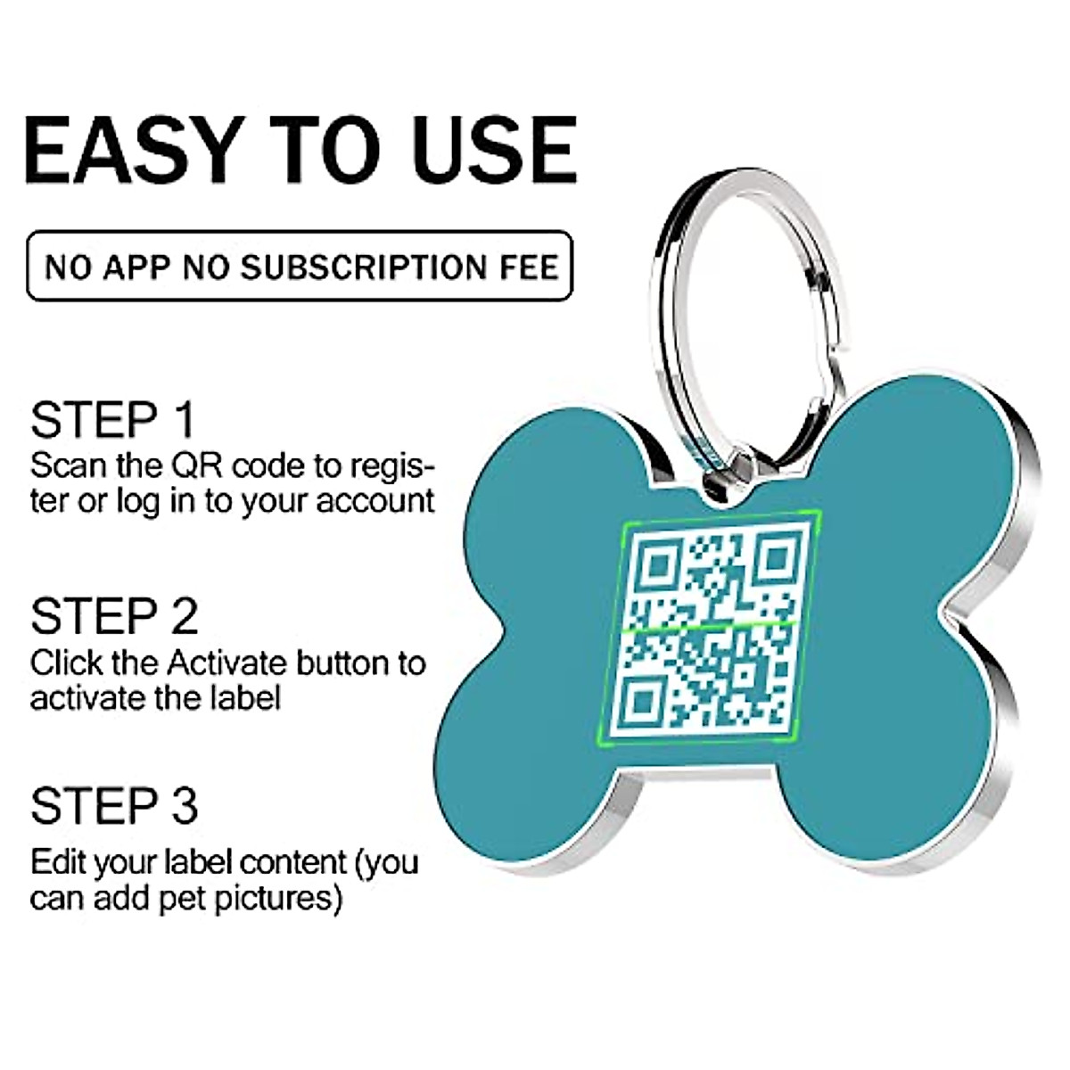 DISONTAG Personalized Dog Tags with QR Code for Pets
