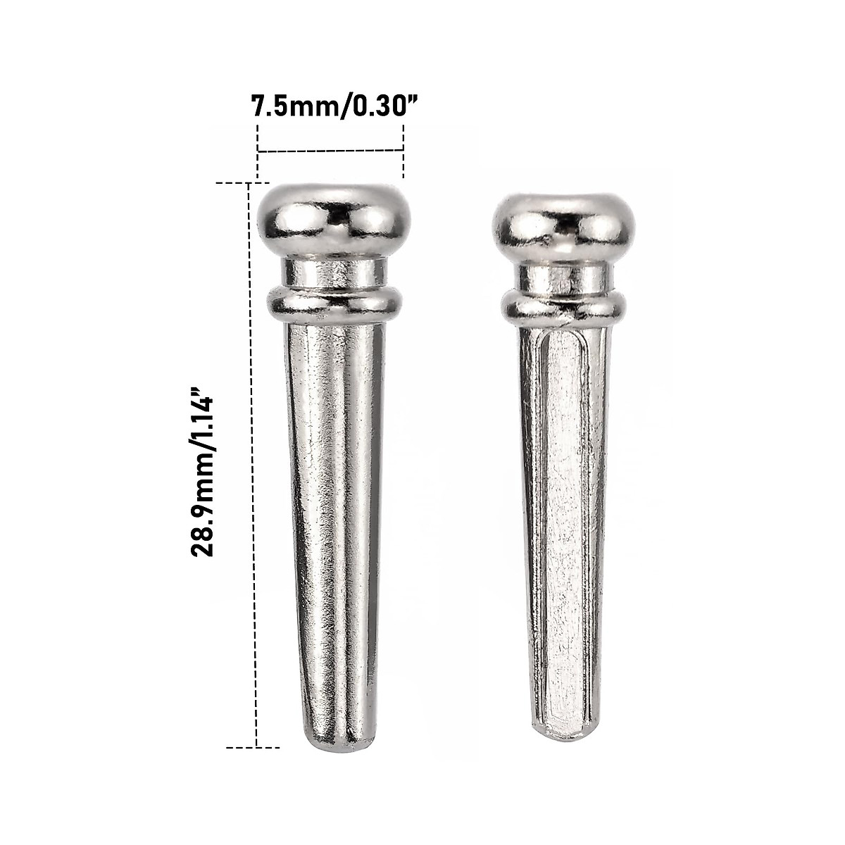 6PCS Acoustic Guitar Bridge Pins Metal Guitar Brass String Nail Pins Bridge Pins Replacement Parts