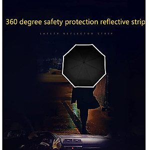 MRTLLOA 49 Inch Large Windproof Travel Umbrella, Double Canopy Vented Waterproof Compact Folding Golf Umbrellas for Rain, Portable for Car, Backpack, Luggage(49 Inch, Black)