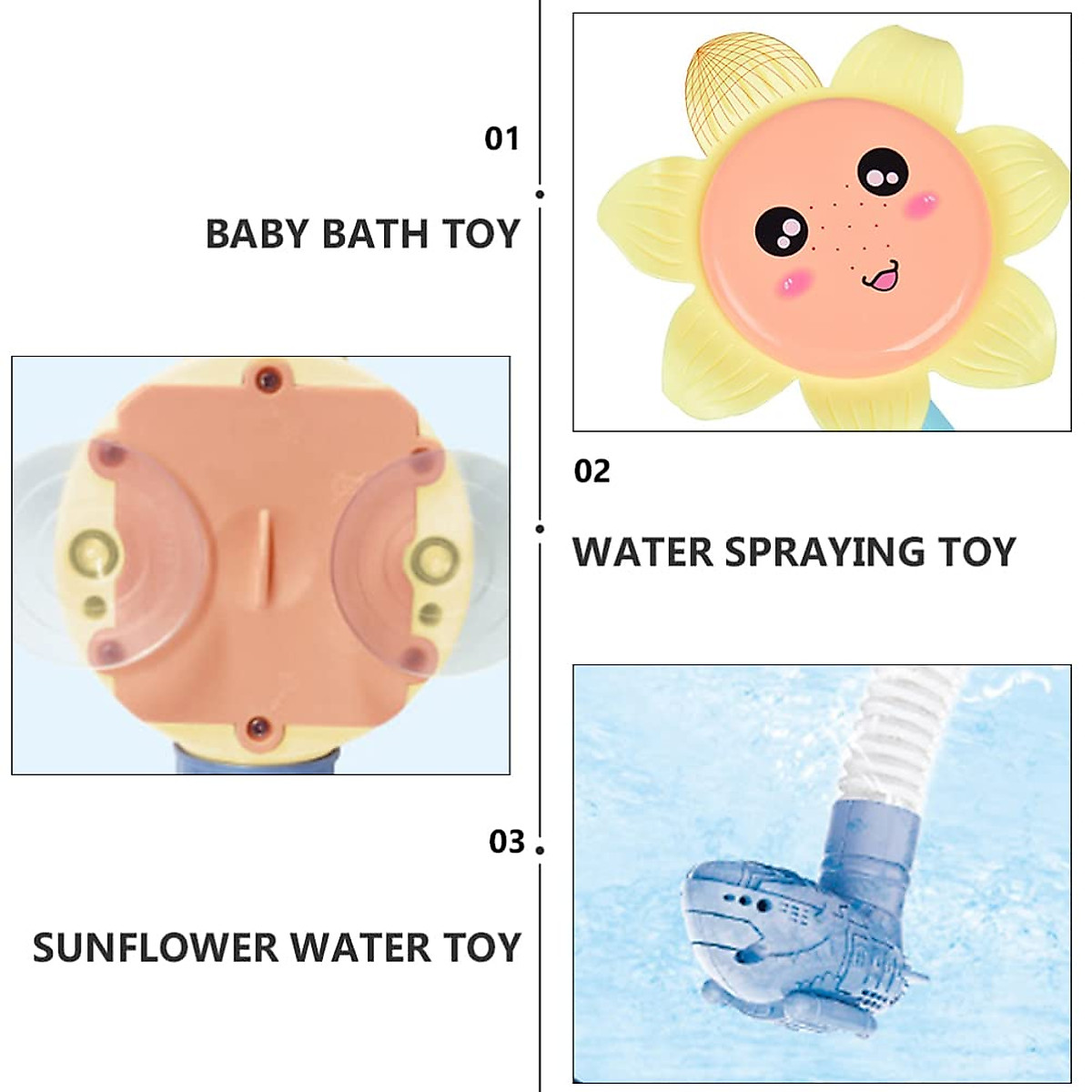 Toddmomy Sunflower Sprinkler Bath Toy Sunflower Water Squirt Shower Faucet Baby Bath Shower Head Electric Shower Bath Sprinkler for Kids Infants Girls Boys