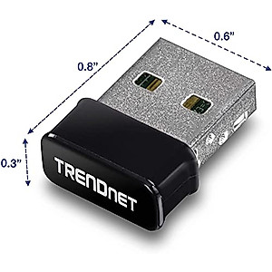 TRENDnet - TEW-808UBM Micro AC1200 Wireless USB Adapter, MU-MIMO, Dual Band Support 2.4GHz/5GHz, Supports Windows/Mac, TEW-808UBM Black