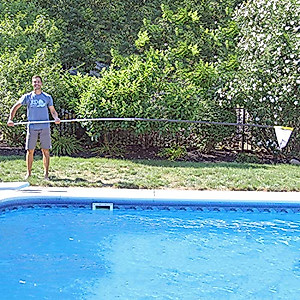 JED Pool Tools 50-560-16 Professional Deluxe Anodized Telescopic Pole, 16-Feet,Black and Silver