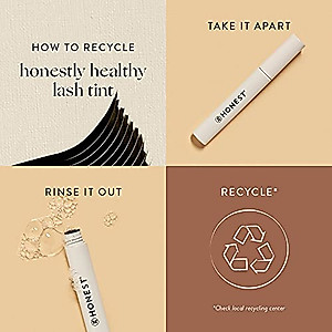 Honest Beauty Honestly Healthy Serum-Infused Lash Tint | Enhances + Conditions Lashes | Castor Oil, Red Clover Extract, Jojoba Esters | EWG Verified + Cruelty Free | Black, 0.27 fl oz