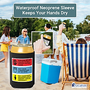 Durable, Funny Fake Beer Prescription Can Cooler 2pk. Long-Lasting, Hilarious Design Neoprene Collapsible Drink Huggers. Great Gag Gifts or Practical Joke Prank Can Sleeve. Waterproof Beer Sleeves