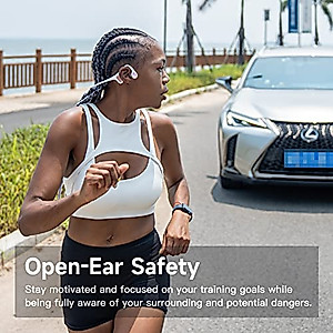 mojawa Bone Conduction Headphones, MOJO2 Open Ear Wireless Bluetooth Headphones, Sports Headset with Deep Bass and Secure Fit, IP67 Waterproof, 26g, 8H Playtime for Running Cycling Workouts, Black