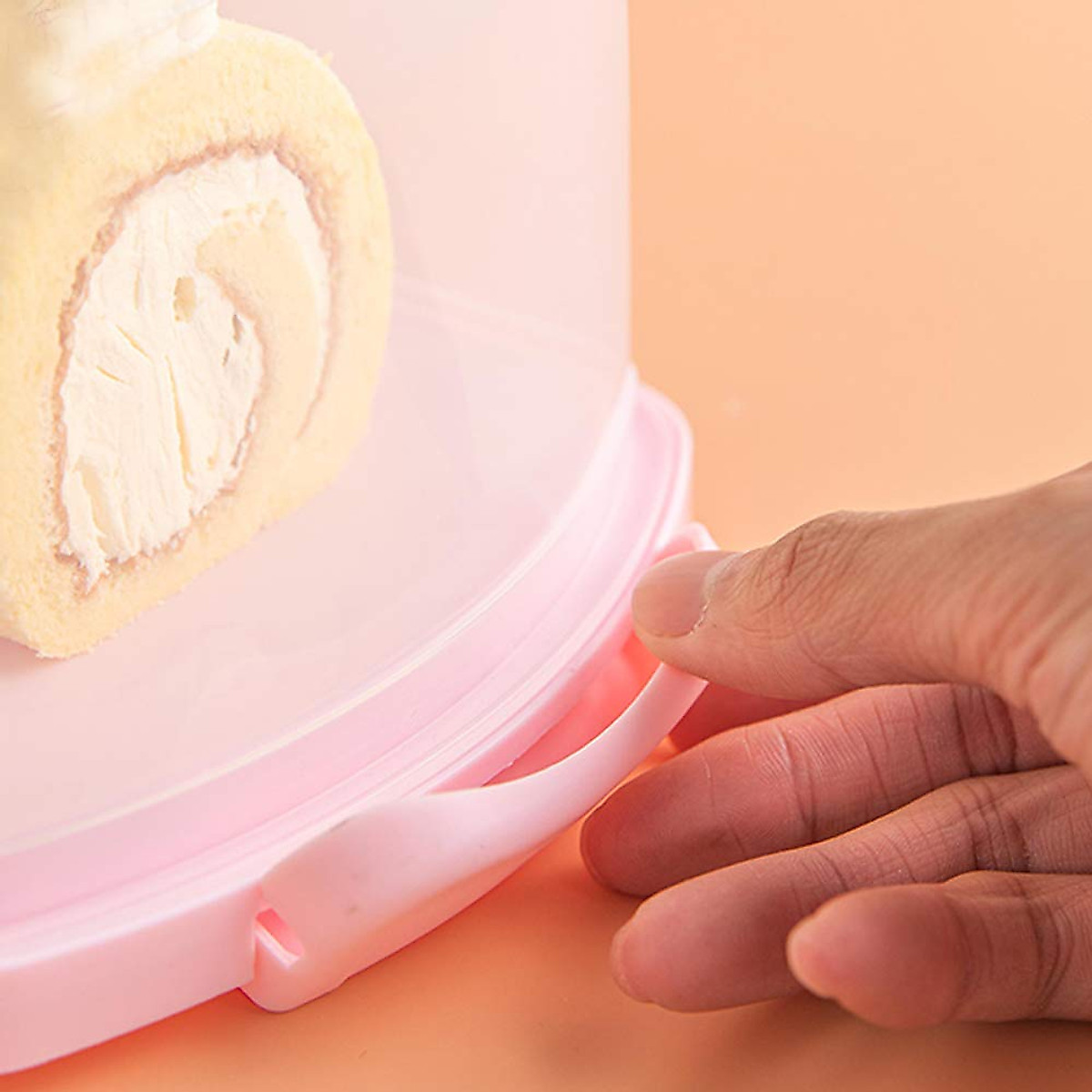 Portable Plastic Rectangular Loaf Bread Box with Clear Lid 13inch Translucent Cake Container Keeper for Storing and Transporting Loaf Cakes,Banana Bread,Pumpkin Bread (White, 1 Pack)