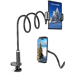 Gooseneck Tablet Holder Stand for Bed: Adjustable 39.4inch Flexible Lazy Arm Tablets Mount Compatible with iPad Pro Air Mini | Galaxy Tab | Kindle Fire | Switch or Other 4.7-12.9" Device