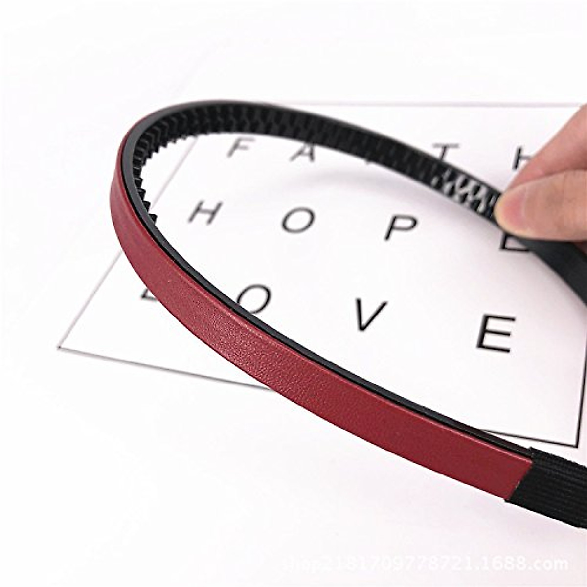 Skinny Leather Covered Twist Headband Hair Bows Hair Loop Clasp Glitter Hairbands for Women and Girls (6pcs/set)