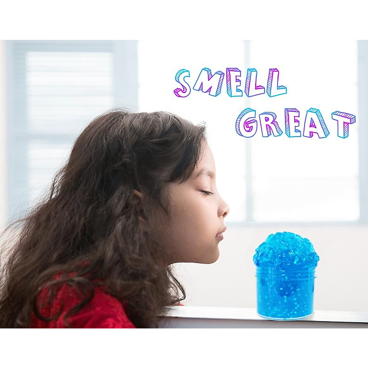 Jelly Crunchy Slime 2 Pack- Soft Clear Slime with Cool Feeling Touch, Good Smell, Amazing Texture, Perfect Stretchy Crystal Slime for Kids Boba Slime Party Favor, Gift Idea for Girls Boys Ages 5-12