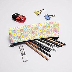 TumzfhQ Pencil Pouch Triangle Small Pen Case Pencil Bag Organizer Zipper Multi Function for Teen Girls Boys Kids Office Cute Floral