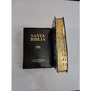 Santa Biblia Version Antigua 1909 Letra Gigante Piel Negra Con Indice