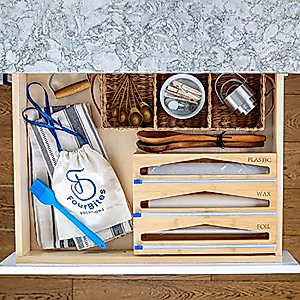 Drawer Organizer with Cutter Kitchen Wrap Organizers Foil Organizer for Drawers Saran Wrap Dispenser