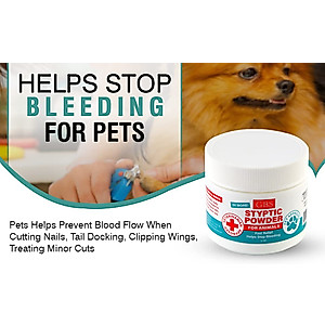 G.B.S 5 oz Styptic Powder for Animals Dogs with Sealed Top + Scoop, Cats & Birds Cutting Nails - Stop Bleeding Styptic Clotting Blood Powder – Easy to Apply