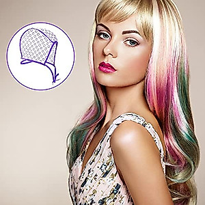 Waydress 6 Pieces Highlight Hair Cap Salon Hair Coloring Highlighting Dye Tipping Cap Frosting Caps with 4 Pieces Highlighting Needles Crochet Hooks for Dyeing Hairdressing Tool(Purple/Blue/Pink)