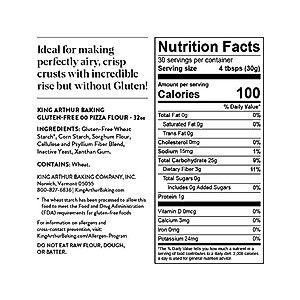 King Arthur 00 Pizza Flour, Gluten Free, 32 OZ