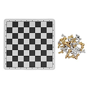 Hidyliu Chess Game Set Ruler Tournament Roll Up Chess Set with Carrying Bag, Games Home Decoration Kids Games Board Games for Family Travel