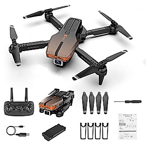 Foldable Drone for Adults/Teenager, RC Quadcopter Drone with 4K Profesional HD Camera, Intelligent Aircraft with Infrared Obstacle Avoidance, WiFi FPV Live Video, One-Key Return, APP Control (Dual Camera)