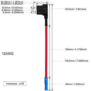 [UL Wire] Chanzon 5pcs 12awg Add-a-Circuit Fuse Tap Adapter ATC/ATO/Standard Fuse Holder for 35A Automotive Car Motorcycle