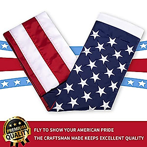 XIFAN Premium American Flag 4x6 Outdoor, Heavy Duty 210D Nylon US Flag, Strongest Longest Lasting with Embroidered Stars/Sewn Stripes/Brass Grommets