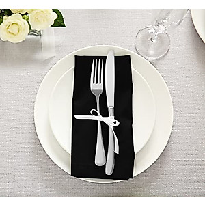 Utopia Kitchen Black Cloth Napkins [12 Pack, 18x18 Inch] Cotton Blend Washable and Reusable Table Dinner Napkins for Hotel, Lunch, Restaurant, Weddings, Event and Parties