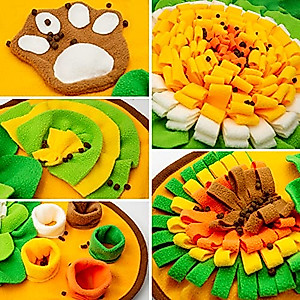 GoxRunx Pet Snuffle Mat for Small and Medium Dogs, Interactive Sniff Feeding Mat for Puppies, Slow Feeder Dog Treat Mat for Training and Stress Relief (Bone Shape)