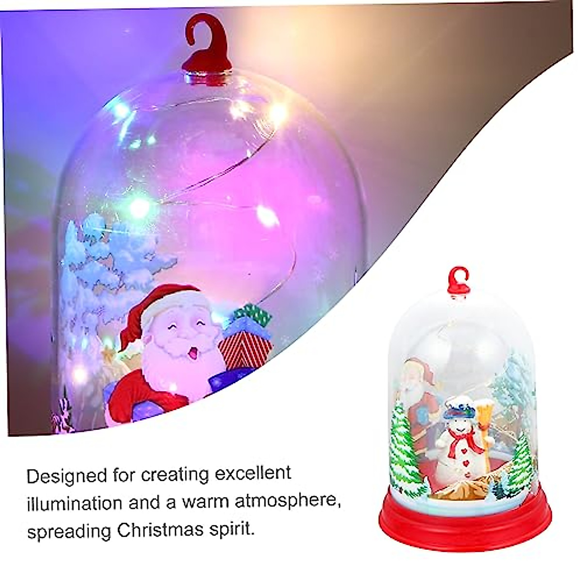 Gadpiparty Christmas Glow Night Lights Christmas Snow Globes Mini Christmas Tree Kids Decor Christmas Candle Lantern Xmas Party Bag Filler Light up Snow Globe Lantern Xmas Table Lamp Desktop