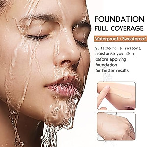 Anglicolor Matte Oil Control Concealer Foundation Flawless Soft Long Lasting Foundation Makeup,Waterproof Full Coverage Face Makeup Strong Concealer Foundation for Oily Acne Skin (#104 Buff Beige)