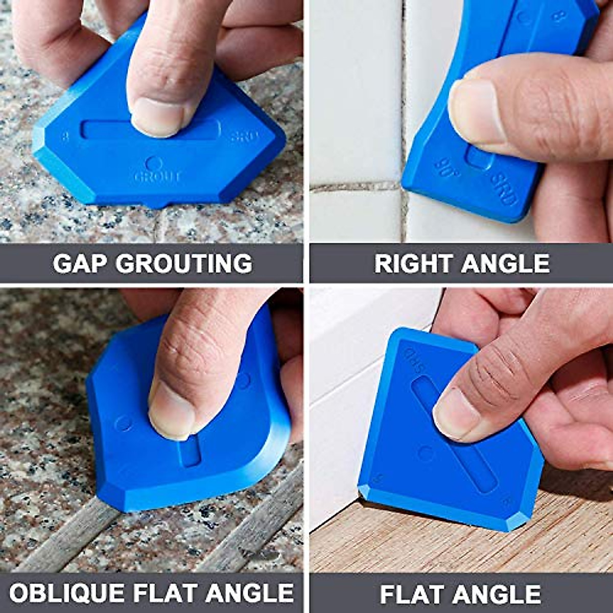 6 in 1 Silicone Caulking Tools 14Pcs Caulk Nozzle Applicator Finisher Kit Sealant Finishing Tool Grout Scraper Reusable Caulking Tool for Kitchen Bathroom Window