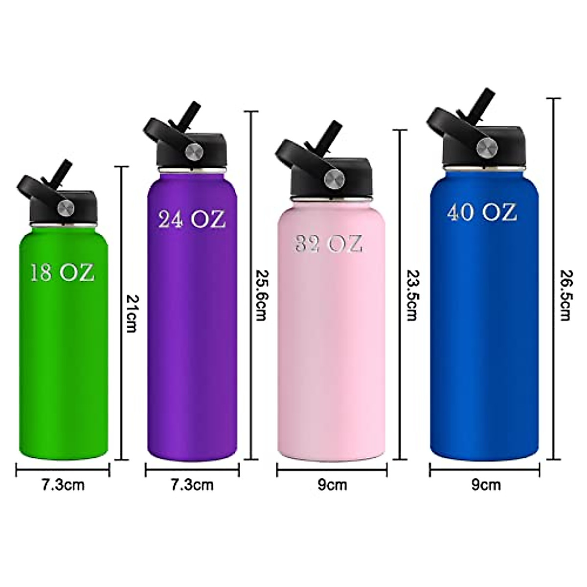 MESHELEY 24 oz Personalized Water Bottles Custom For Kids Girls Boys Women Men School With Name Text Engraved Customized Insulated Stainless Steel Bottle Gifts