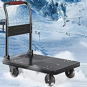 Folding Platform Cart, Rolling Flatbed Cart Hand Platform Truck Push Dolly Heavy Duty Space Saving Collapsible/550 Lb. Load Capacity/for Loading