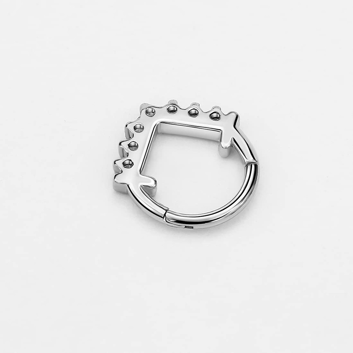 FANSING 316L Surgical Steel Septum Jewelry 16g 8mm CZ Septum Rings for Women 16 Gauge Teardrop Septum Piercing Jewelry Cubic Zirconia Daith Earring Hoop