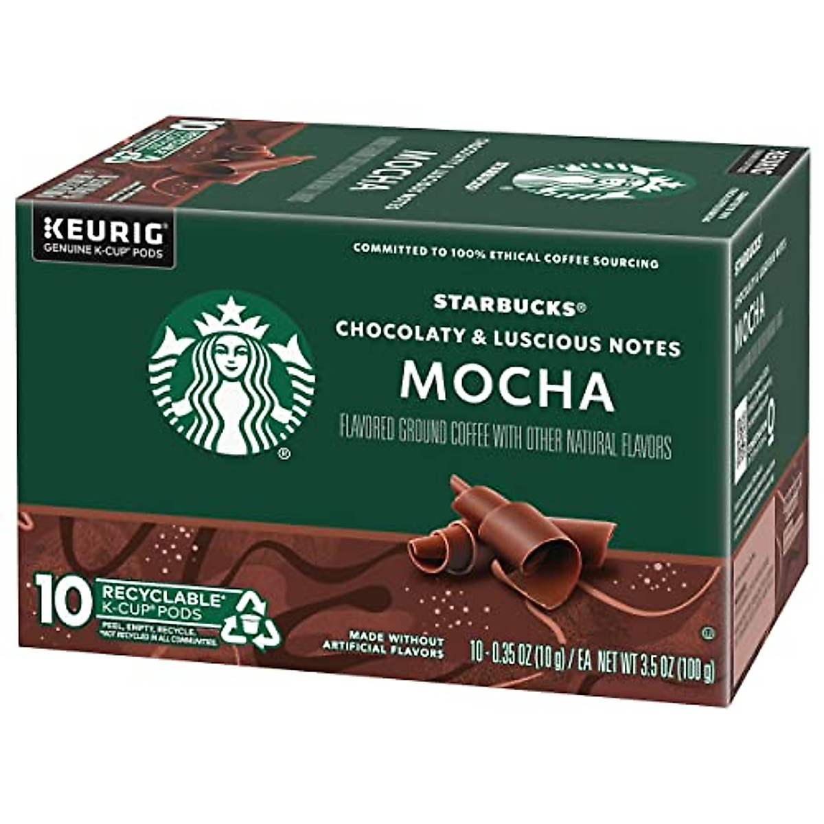 Starbucks Flavored Coffee K-Cup Pods, Mocha Flavored Coffee, Made without Artificial Flavors, Keurig Genuine K-Cup Pods, 10 CT K-Cups/Box (Pack of 3 Boxes)