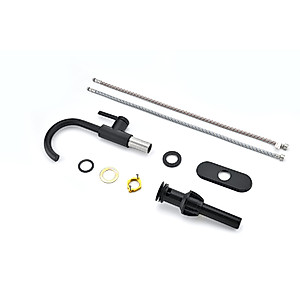 Derengge Bathroom Faucet,Single Handle Bathroom Sink Faucet with Water Supply Line,1 Hole or 3 Hole Lavatory Vantity Faucet with Pop-up Drain,Matte Black Finished,F-1328-MT