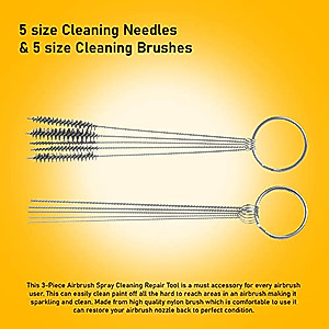 Iwata Medea Professional Maintenance Tools + 3 Piece Airbrush Spray Cleaning Repair Tool, Black, CL500