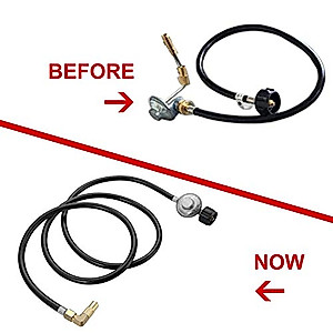 Elaeagnus 6 Feet Propane Adapter Hose with Regulator to Quick Connect for 17"/22" Blackstone Tabletop Camper Grill,Propane Accessories and Replacement Parts for 17"/22" Blackstone Griddle (6 Feet)