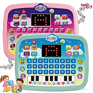 Kids Tablet Toddler Learning Pad with LED Screen Teach Alphabet Numbers Word Music Math Early Development Interactive Electronic Toy for Boys & Girls 3 Years+
