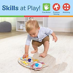 Melissa & Doug First Play Wooden Jumbo Knob Safari Animal Puzzle (3 pcs)