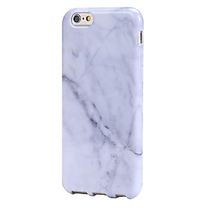 Landfox 6S Case,iPhone 6S Case, 2016 Marble Texture Print Cover Case Skin for iPhone 6S 4.7 Inch (White)