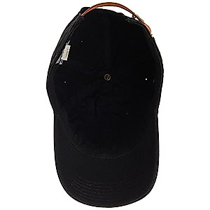 Timberland Men's Cotton Canvas Baseball Cap Hat, Black/Logo Patch, One Size