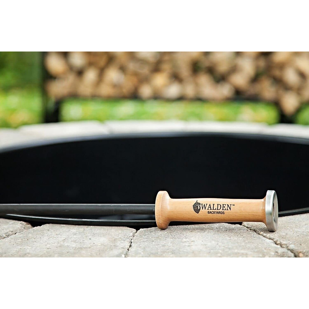 Walden Backyards Fire Pit Stoker Poker® L 33" - High Temperature Heavy Duty Steel Blow Through Airflow Valve Firepit Stoker Tool for Outdoor Pits and Campfire - Long Fire-Poker 33"