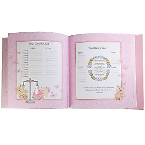 Christian Art Gifts Girl Baby Book of Memories Pink Keepsake Photo Album | Our Baby Girl Memory Book | Baby Book with Bible Verses, The First Year