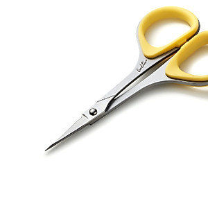 Beaditive Sewing and Embroidery Scissors Set (2 Pc.) Curved and Straight, Sharp, Stainless-Steel Design | Precision Tips, Ergonomic Rubber Handle Grip | Small, Compact DIY Use (Extra Sharp)