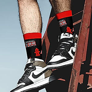 Funny Socks for Men and Women - If You Can Read This Fireman is Off Duty Novelty Crew Socks - Mens Boys Teens Crazy Colorful Funky Cotton Socks-Valentines Day Gifts Christmas Stocking Stuffers