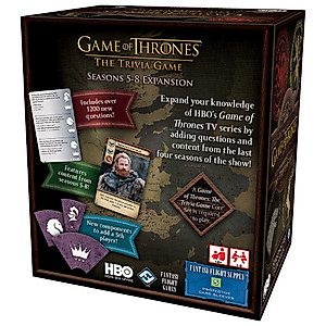 Game of Thrones Trivia Game Expansion: Season 5-8 - Over 1200 New Questions! Ages 14+, 2-5 Players, 30-60 Minute Playtime, Made by Fantasy Flight Games