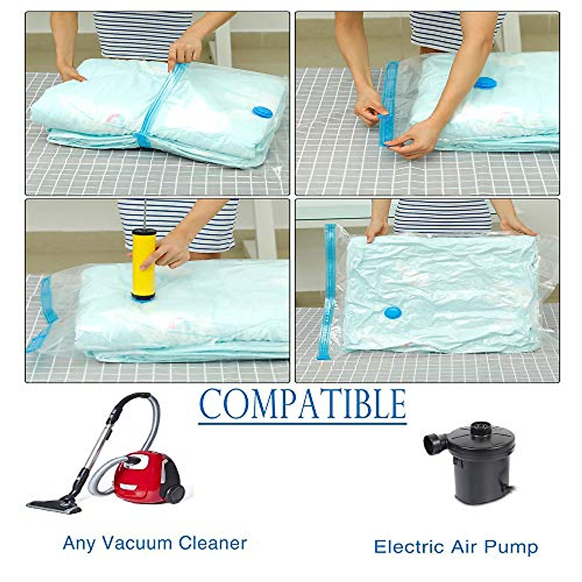 GQC Vacuum Storage Bags, Works with Any Vacuum Cleaner,to Store Clothes and beddings,Could Save Your Space,dust-Free,Keep Away from Moisture (Small 6(60X40) CM)