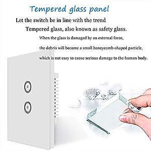 2pack Smart Light Switch WiFi Touch Wall Light Switch Easy to Install, App Remote Control Timer Switch，Voice Control，Set Schedule Timer，Compatible with Amazon Alexa and Google Assistant