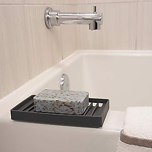 NIUHOM 2 Pcs Kitchen Soap Tray, Kitchen Sink Tray, Self Draining Silicone Dish Soap Holder, Soap Tray for Kitchen Sink Bathroom, Sink Caddy Organizer for Soap Bottle, Sponge, Scrubber, Soap Dispenser