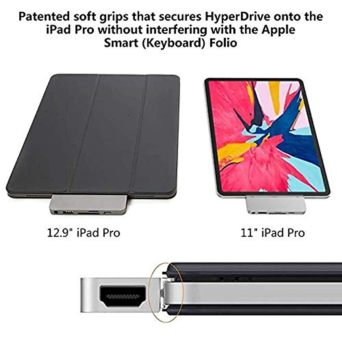 HyperDrive 6-in-1 USB C Hub HDMI 4K 60Hz - PD 60W, Audio Jack, SD/MicroSD, USB-A Compatible w/iPad Pro Air 2020 2019 2018, M1 iPad Pro 2021, Space Gray